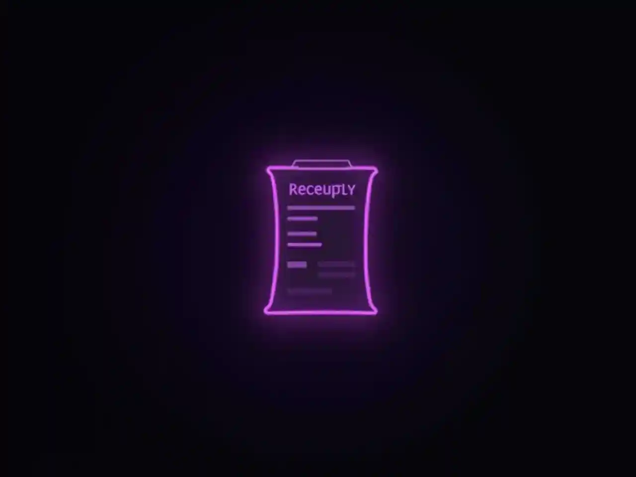 Purple Neon Logo Design for Receiptly Icon
