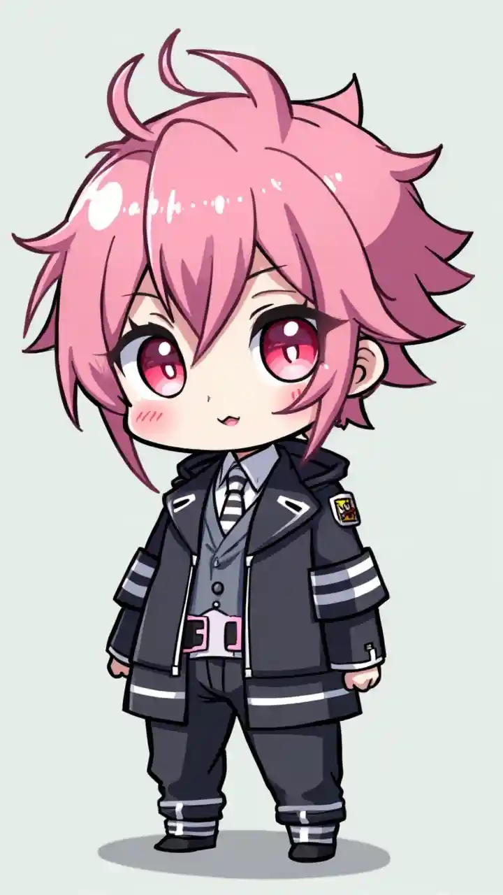 Chibi Glitchy Android Butler Character Design Inspiration