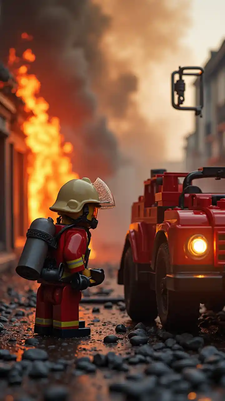 Lego Firefighters Brave the Flames in Holland