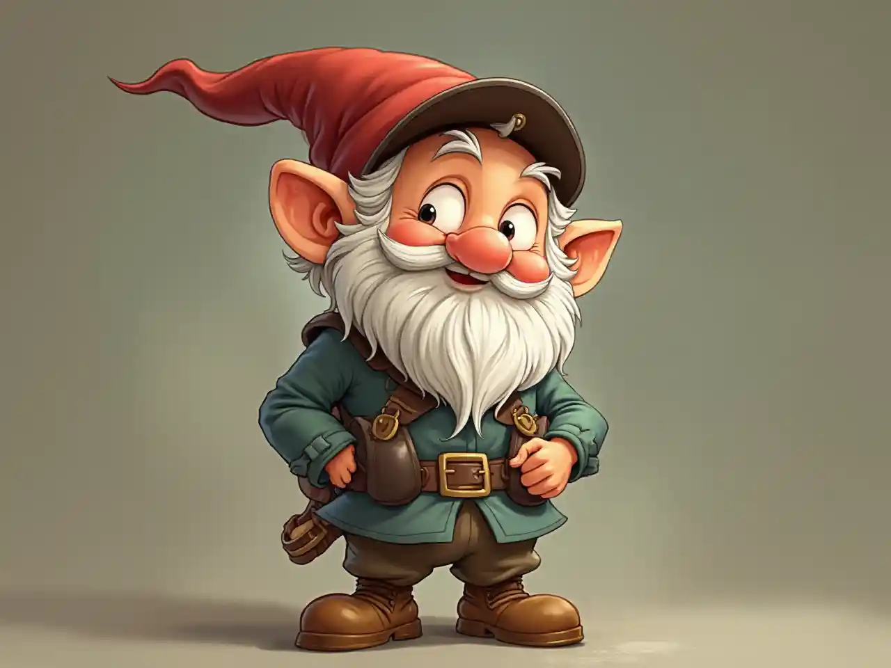 Una colorida imagen de dibujos animados con un enano en una gorra