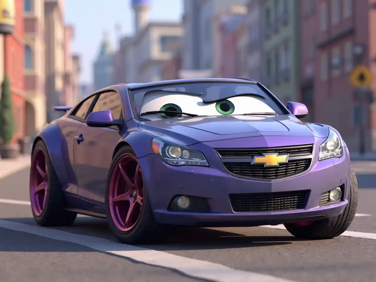 Exploring the Grey and Purple Chevrolet Cruze from Pixar