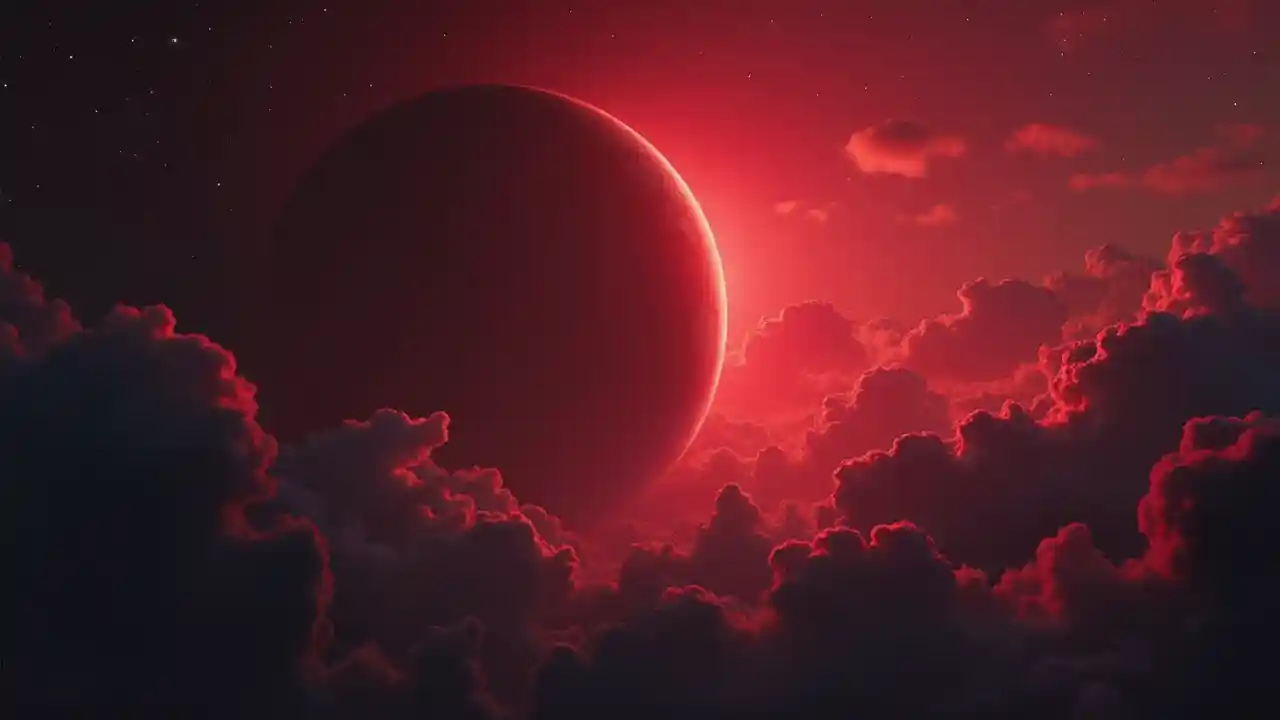 Exploring the Mysterious Dark Red Planet with Clouds