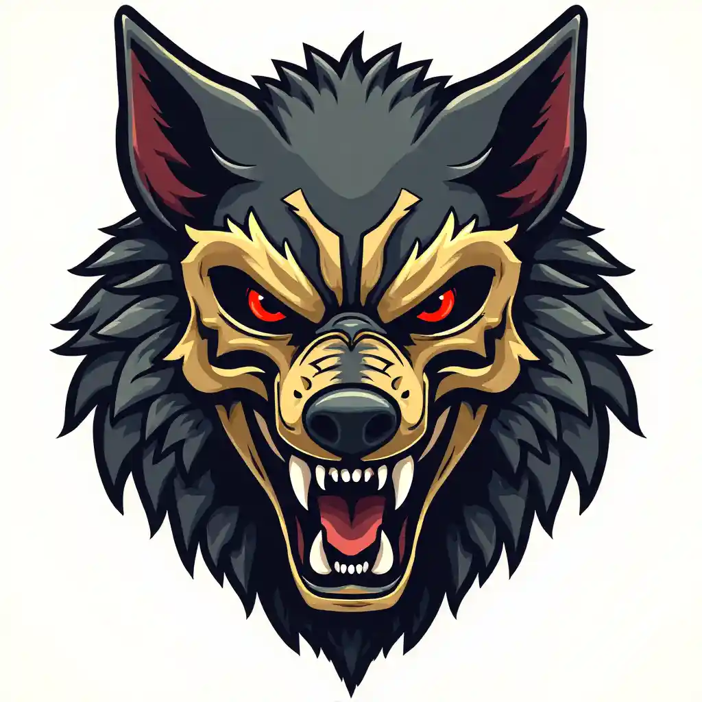 Illustration of a Fierce Wolf in Luchador Mask