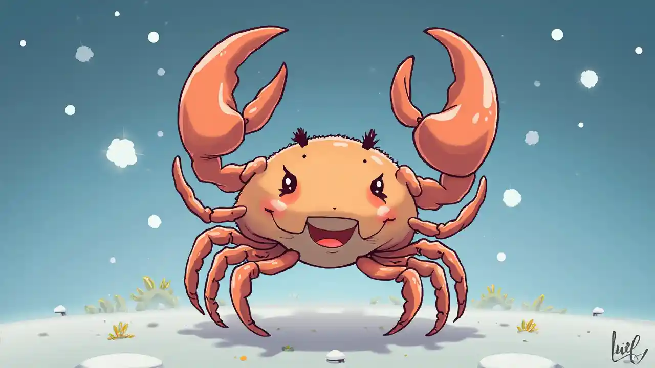 Charming Chibi Anime Interpretation of the Cancer Zodiac Sign
