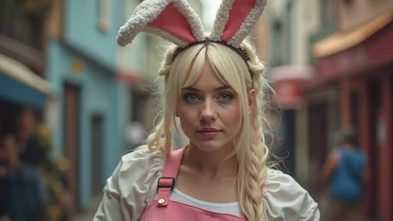 Creative Cosplay Showcase Featuring a Female Rabbid Character