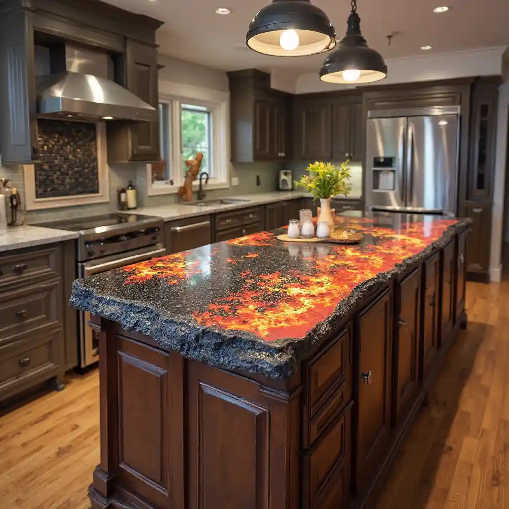 Creating Stunning Volcano Themed Kitchen Island Countertops