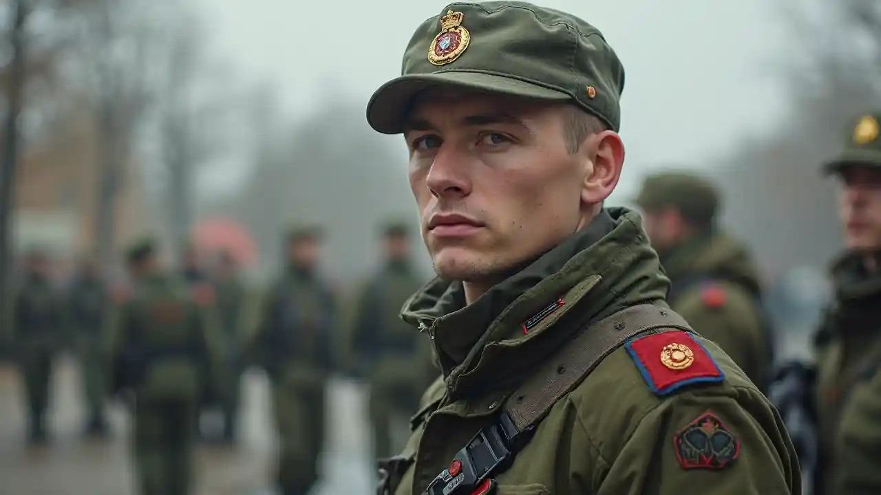 Image Depicting a Male Soldier in Russian Military Uniform