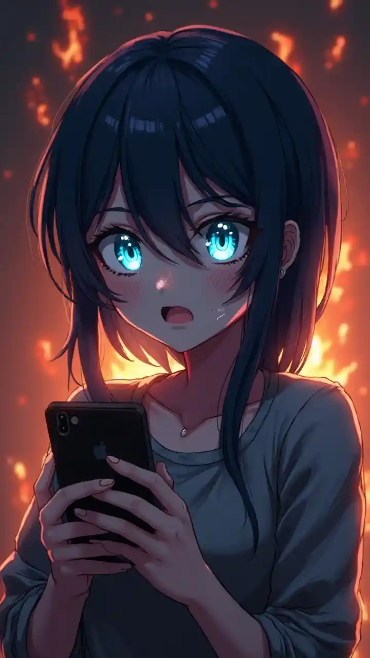 An Artistic Representation of Sadness With Glowing Eyes