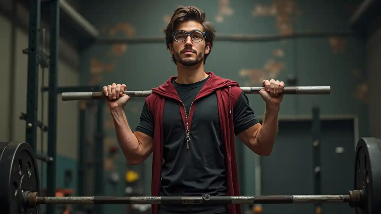 Harry Potter Engaged in Weightlifting at the Gym