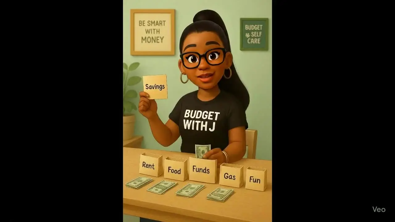 Empowering Budgeting with a Cheerful Character and Smart Money Moves