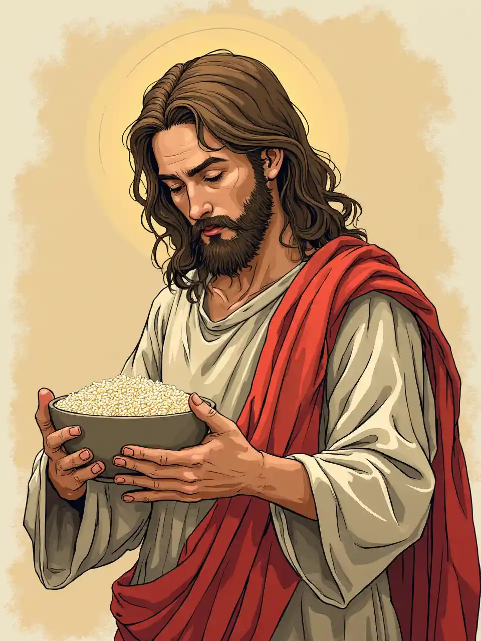A Sacred Moment: Jesus Christ and the Bowl of Rice