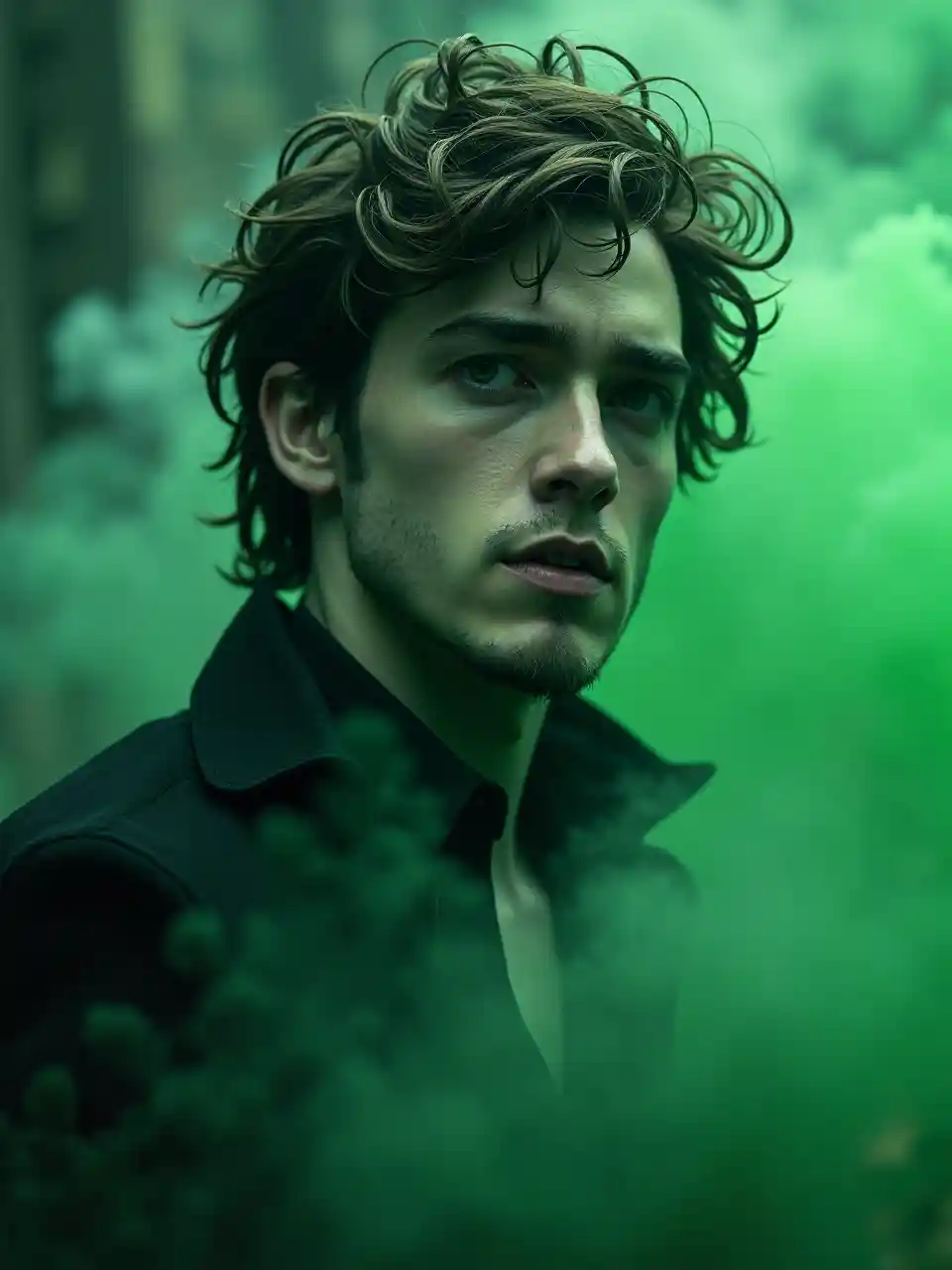 Psychedelic Vision of a Hyper-Realistic Male Vampire