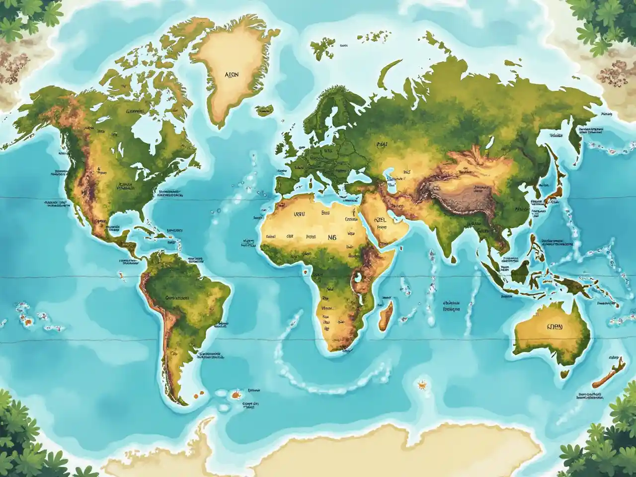 Major Rainforest Locations Illustrated on World Map