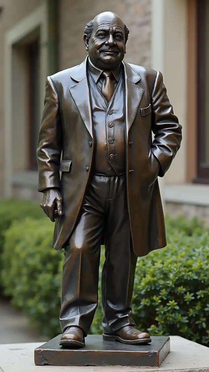 Artistic Representation of a Bronze Statue Inspired by Danny Devito