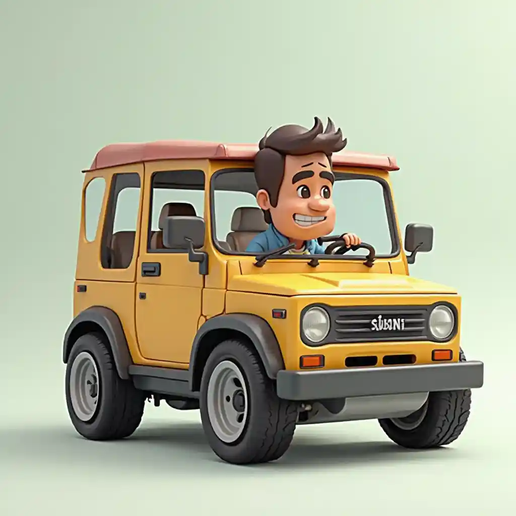 3D Cartoon Model of 1981 Suzuki Samurai Jimny Car