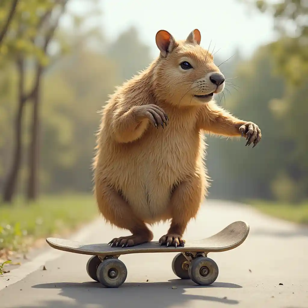 Capybara Mastering Skateboarding in Stunning High Definition