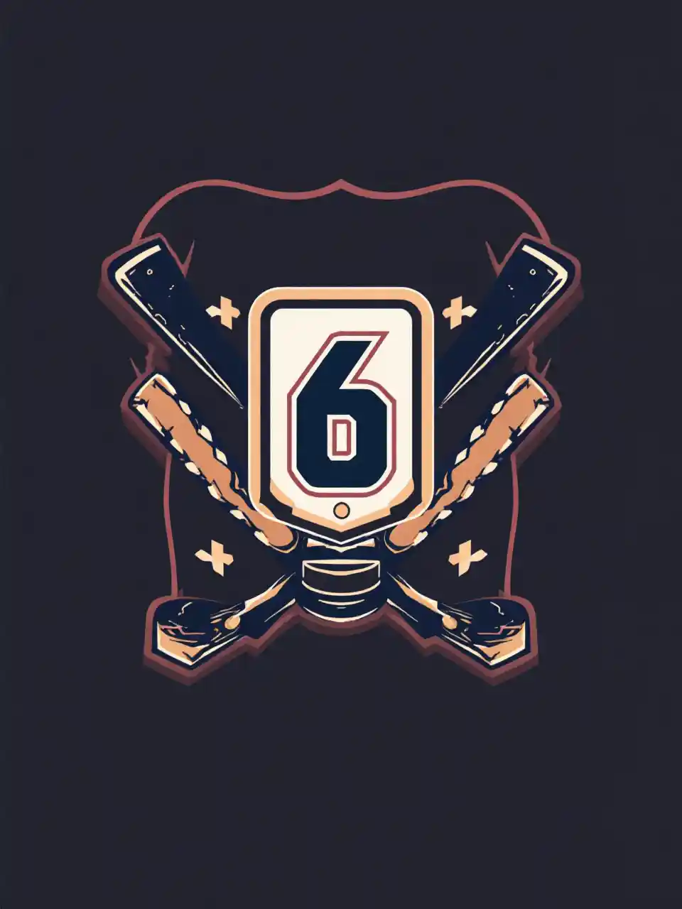 Hockey Logo Design for the Toronto 6ers Team Featuring Number Six