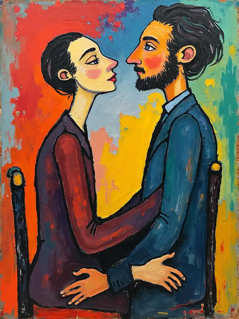 Emotional Separation in Colorful Art by Kandinsky and Karel Appel