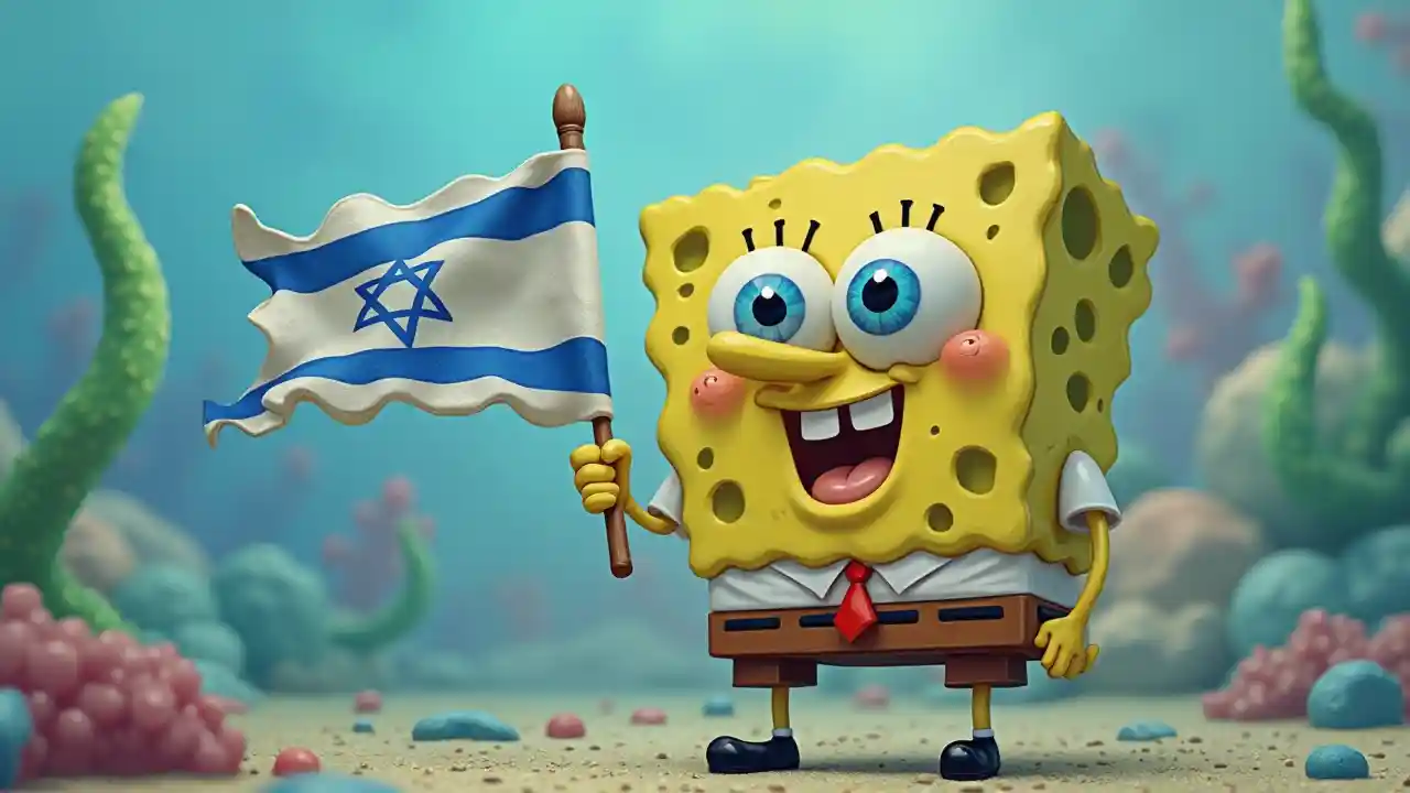 SpongeBob Holding an Israeli Flag: A Colorful Representation