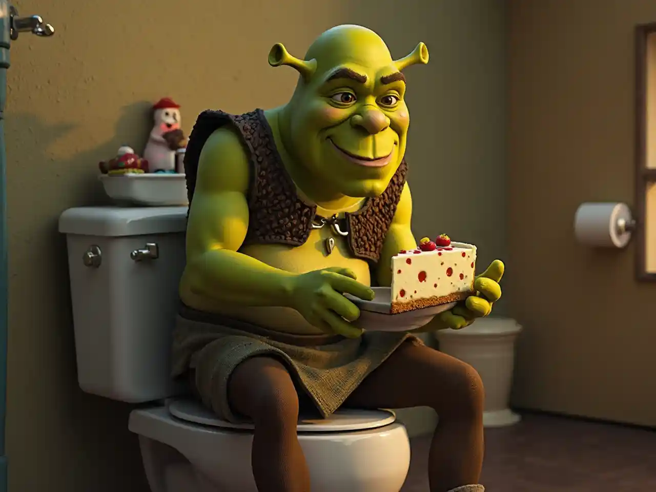 Shrek's Unique Dessert Experience on the Throne