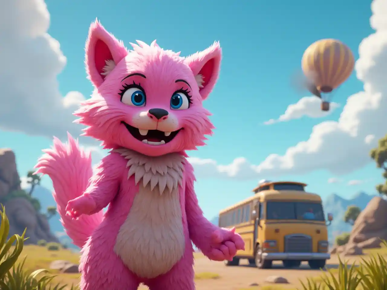 The Adventures of a Pink Furry Creature in Fortnite