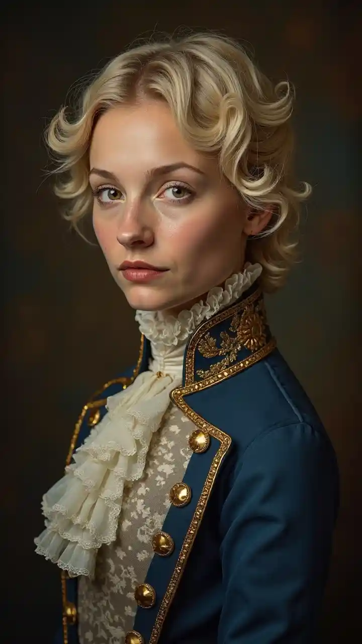 Portrait of a Woman in Napoleonic Era Uniform