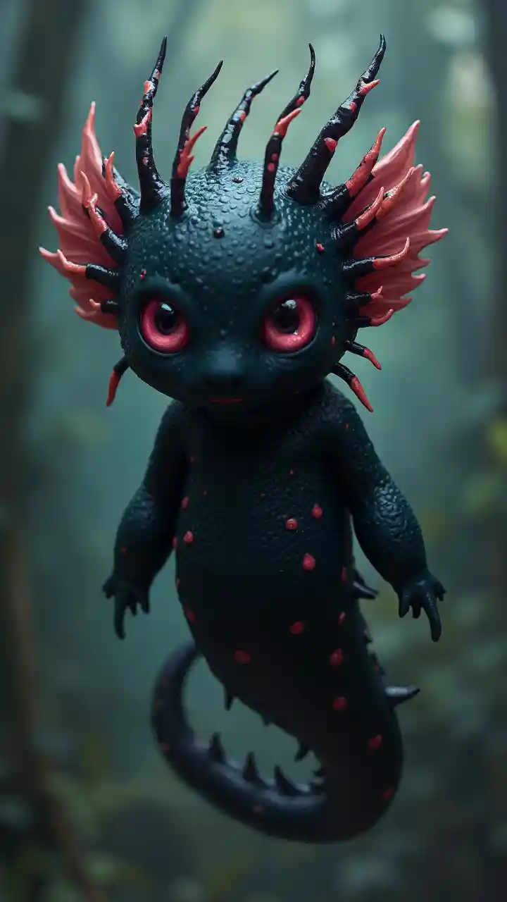 The Adorable Axolotl Embracing Gothic Aesthetics