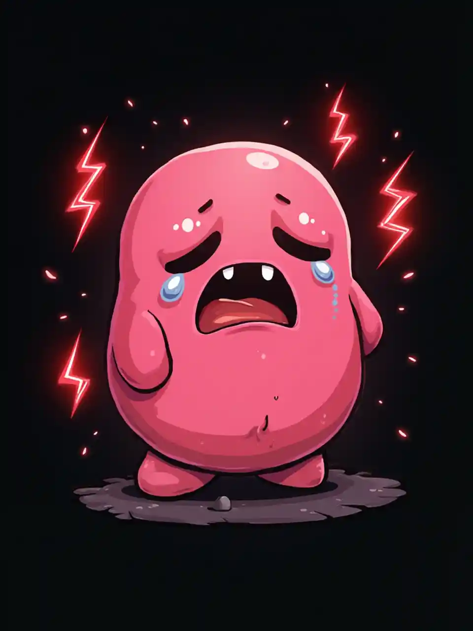 The Emotional Journey of a Sad Pink Blob Character