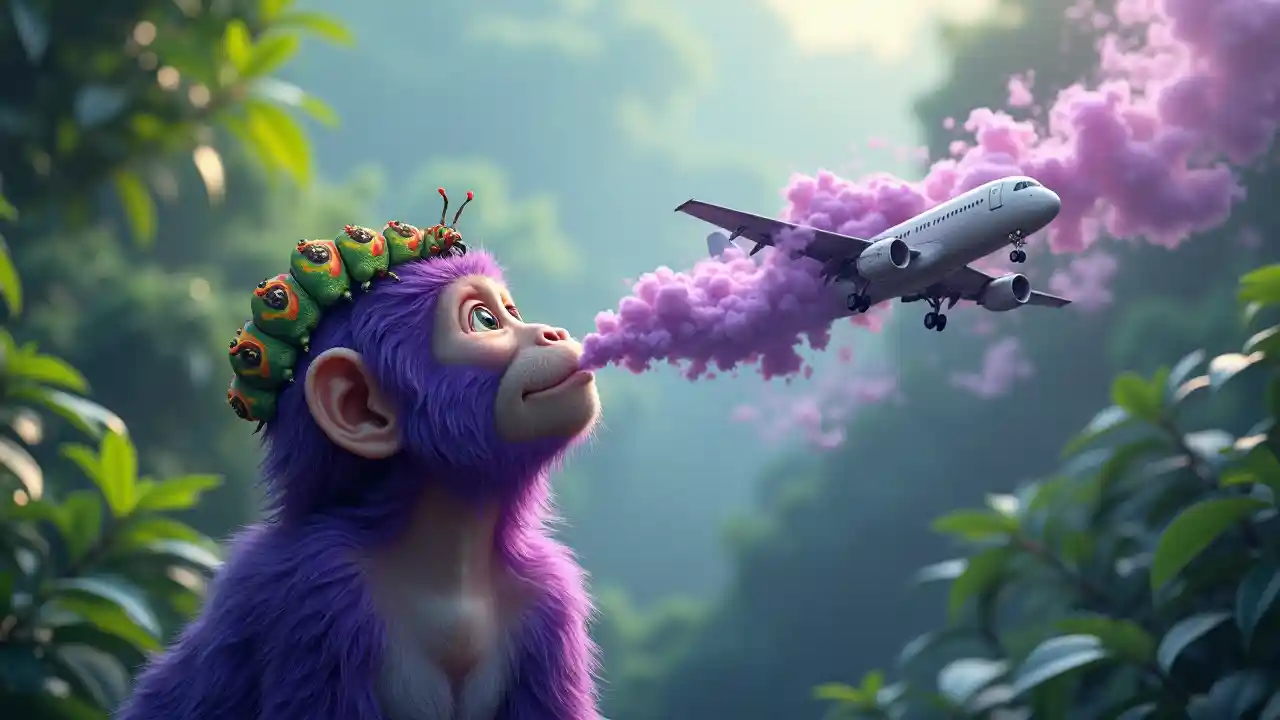 The Adventures of a Purple Monkey in the Jungle