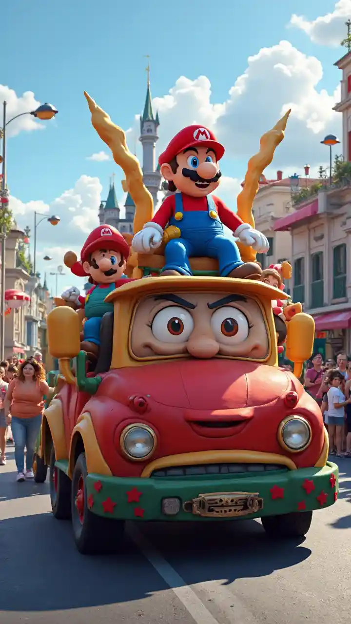 A Spectacular Celebration with Mario-Themed Parade Float
