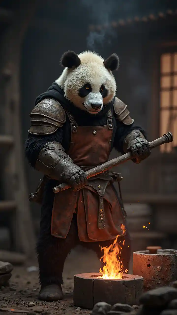 The Legendary Panda Craftsman of Traditional Armor Forging