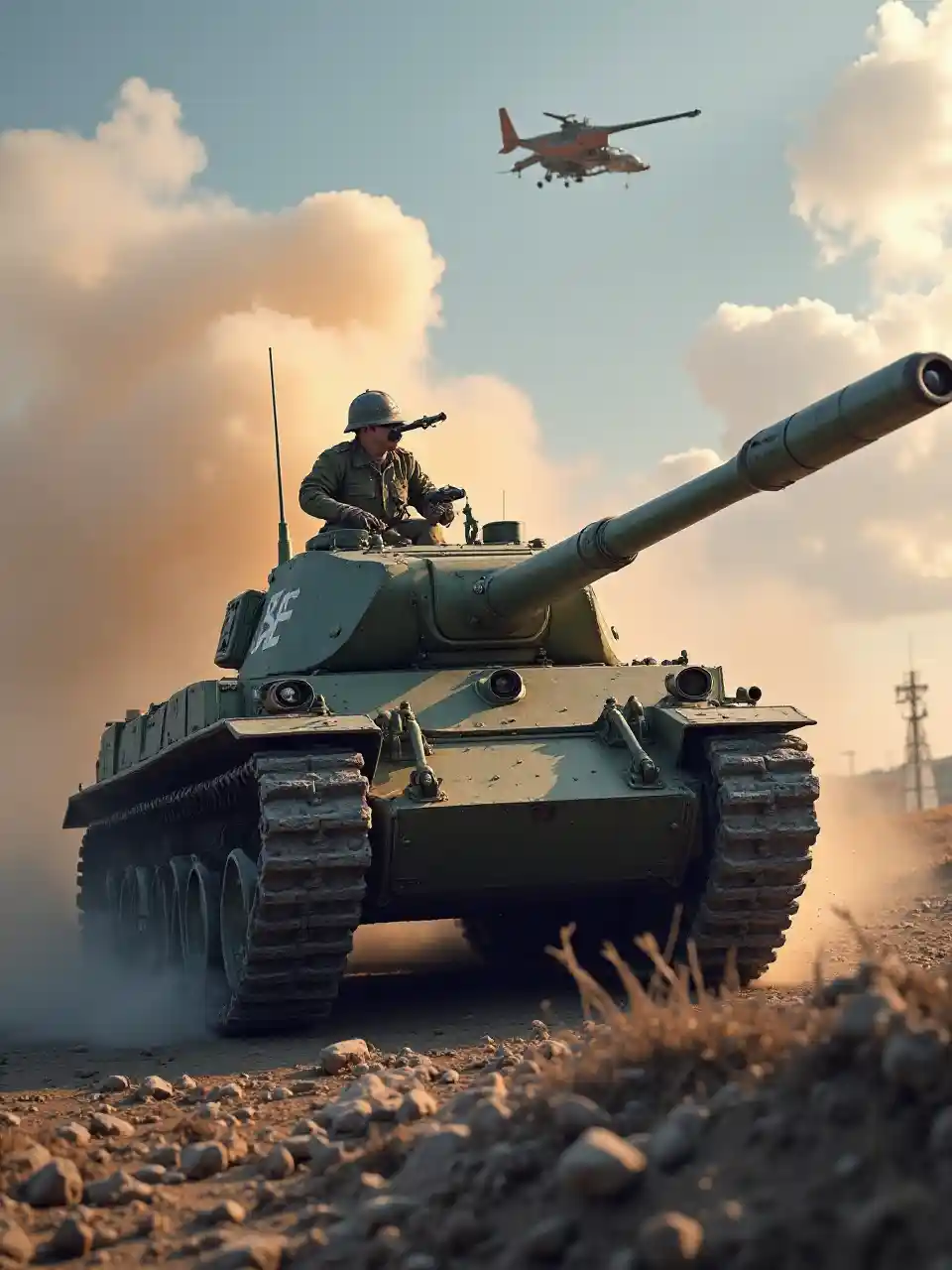 Dynamic Display of a T34 Tank in Combat Action