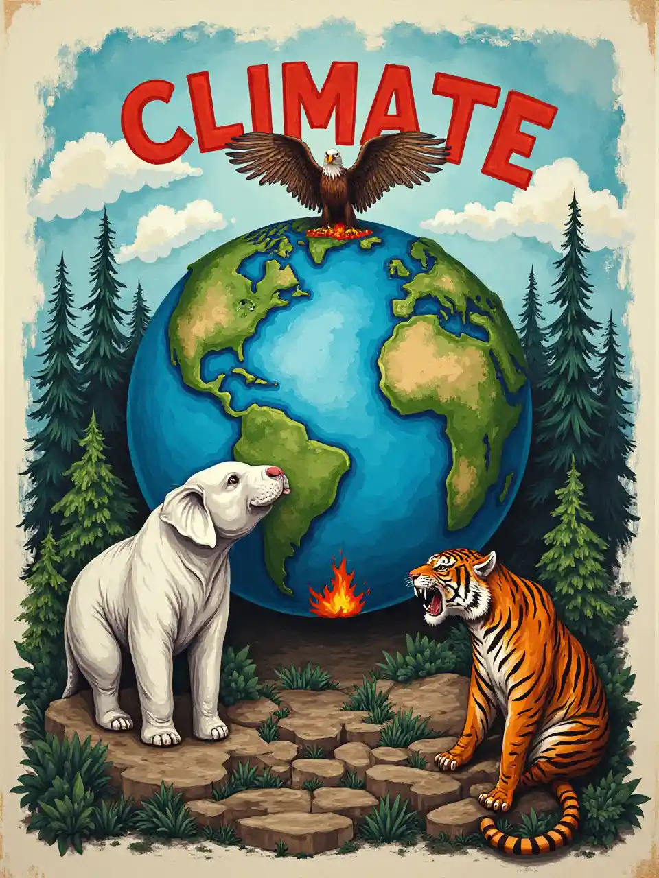 Artistic Representation of Climate Change with Endangered Animals