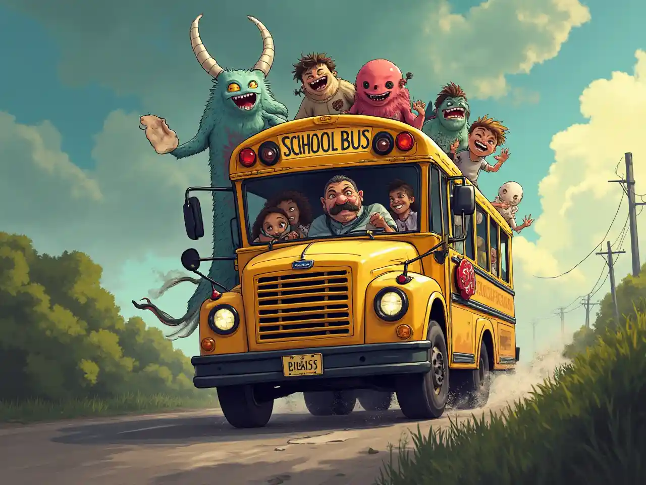 The Adventure of the Crazy School Bus and Its Unusual Driver