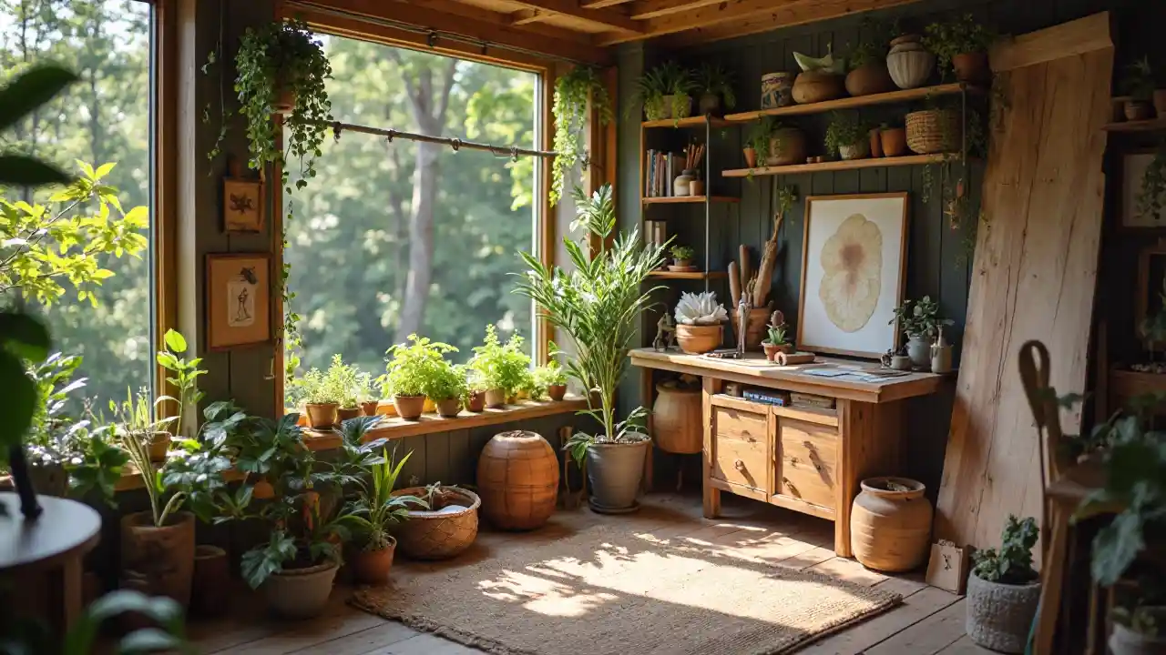 Exploring a Cozy Art Studio Surrounded by Nature