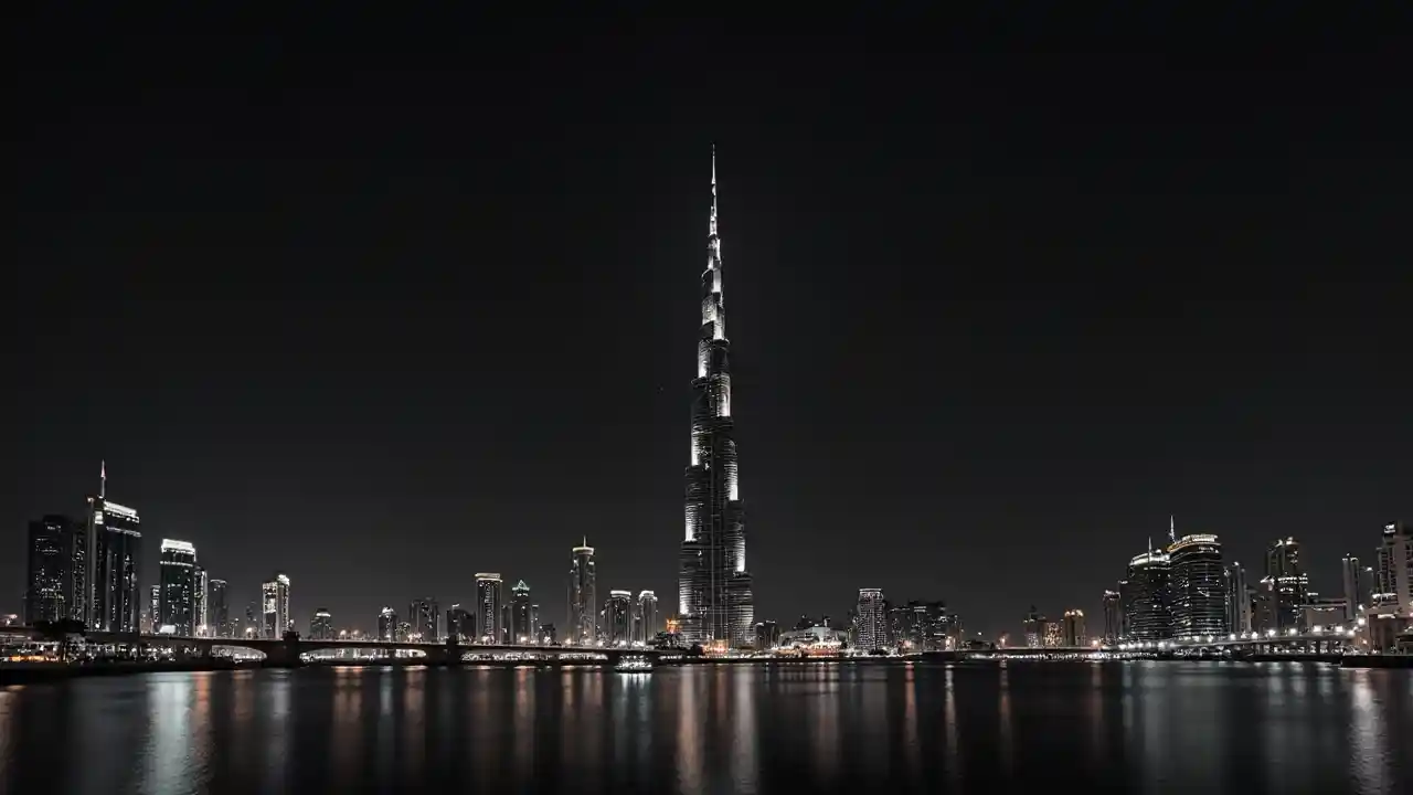 The Stunning Burj Khalifa in Elegant Black Color