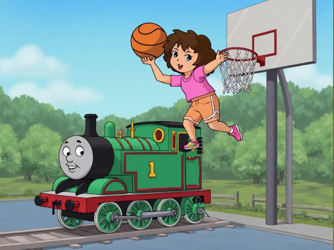 Dora the Explorer's Unforgettable Basketball Adventure on Thomas