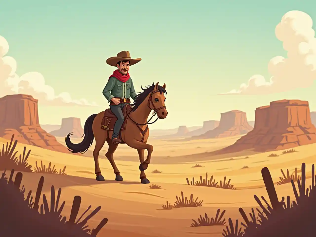 Adventures of a Cartoon Cowboy in the Desert