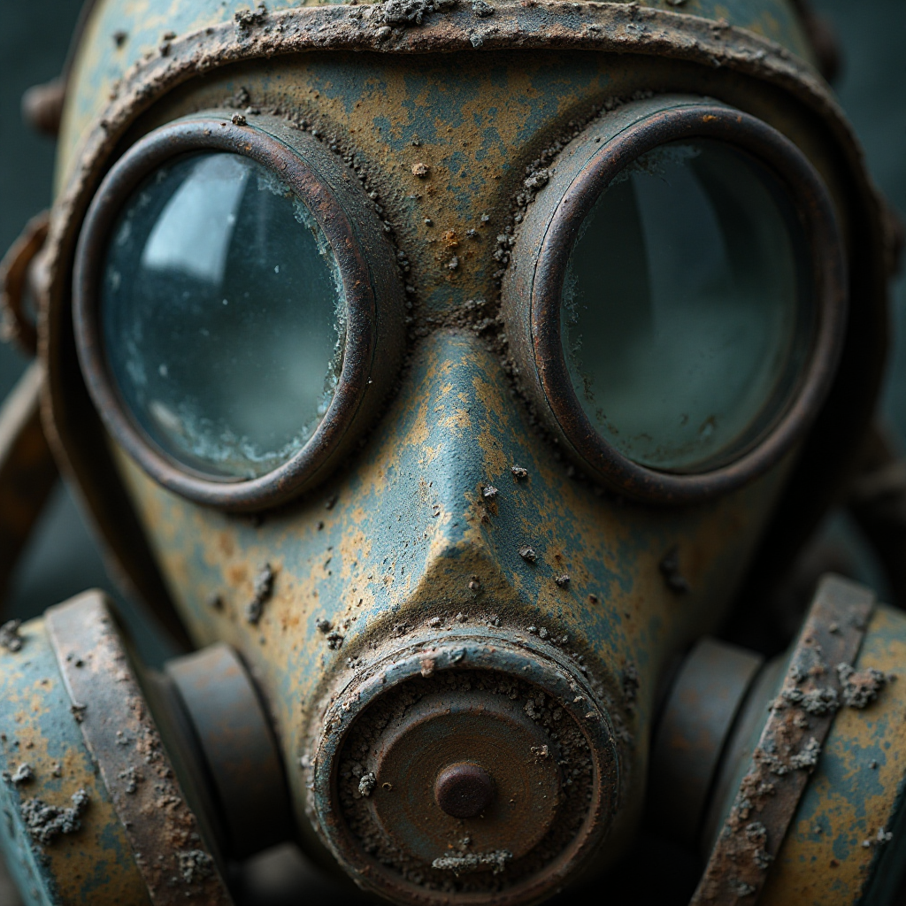 The Story of Resilience: A Close-Up on a Weathered Gas Mask