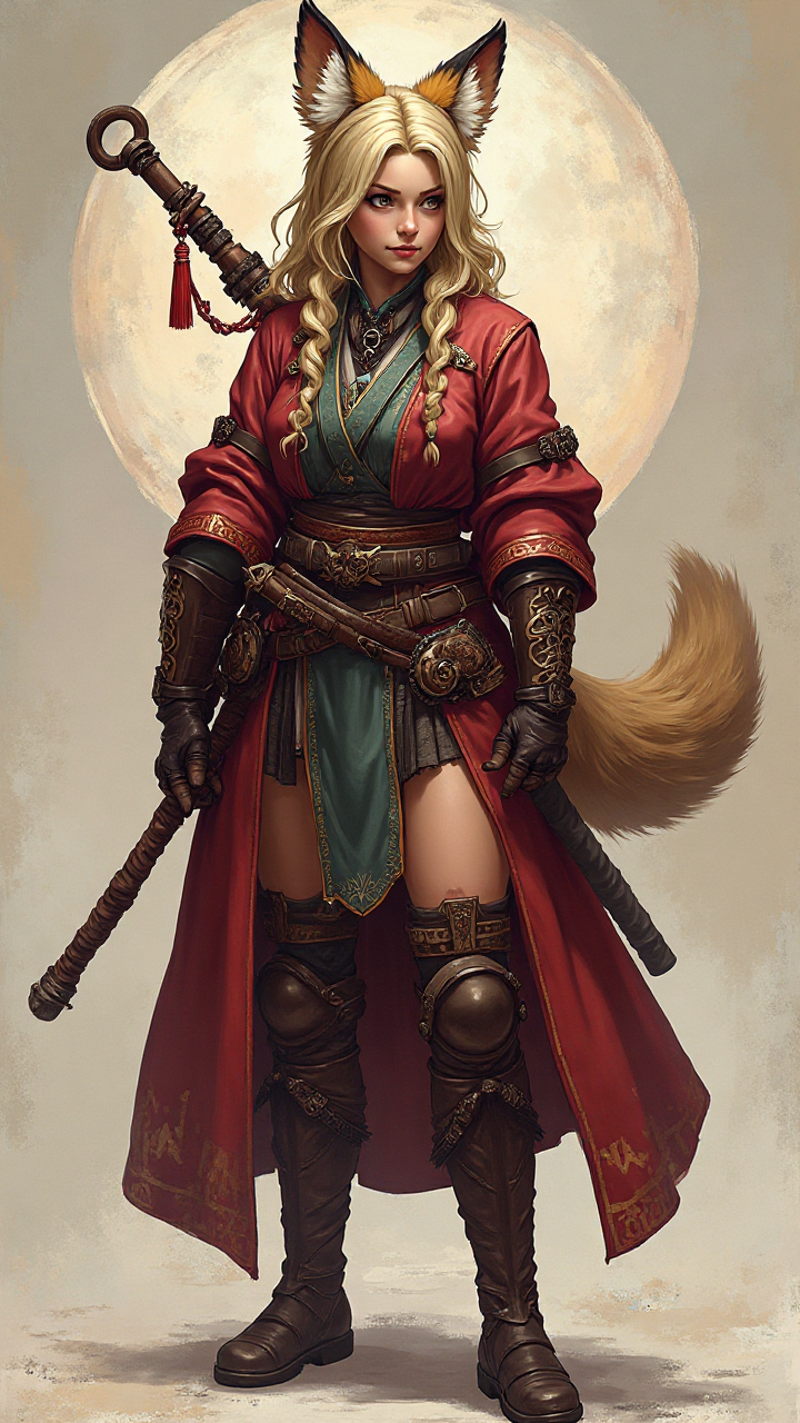 Exploring the Full-Body Portrait of Female Kitsune in Pathfinder