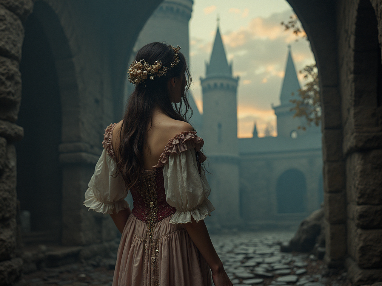 The Enchantment of a Woman in Castle Photography