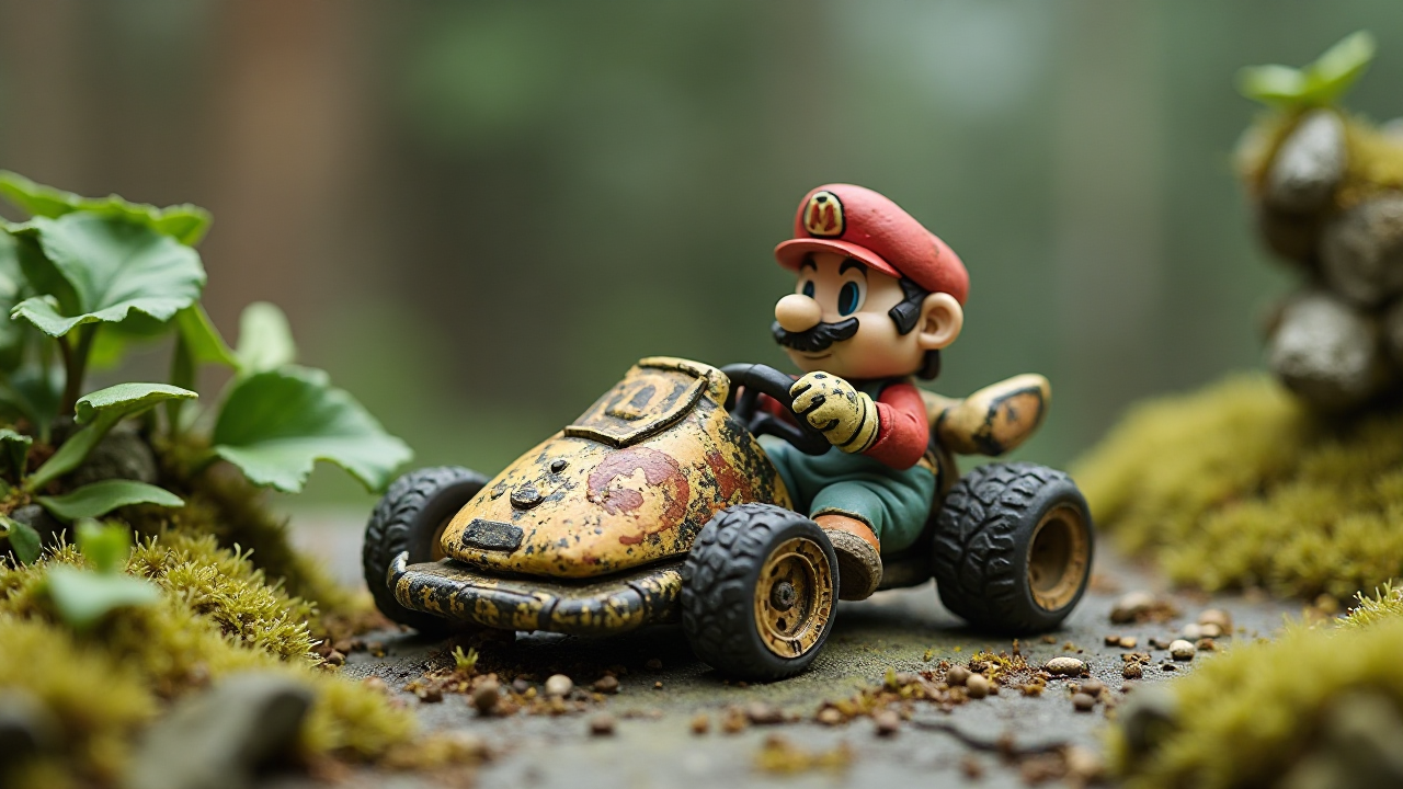 Exploring a Vintage Post-Apocalyptic Mario Kart Diorama