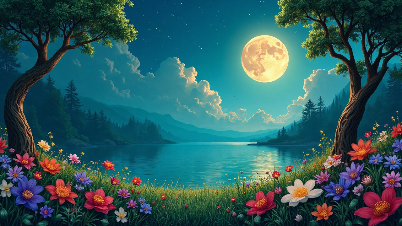 A Magical Journey Through Vibrant Nature and Glowing Landscapes