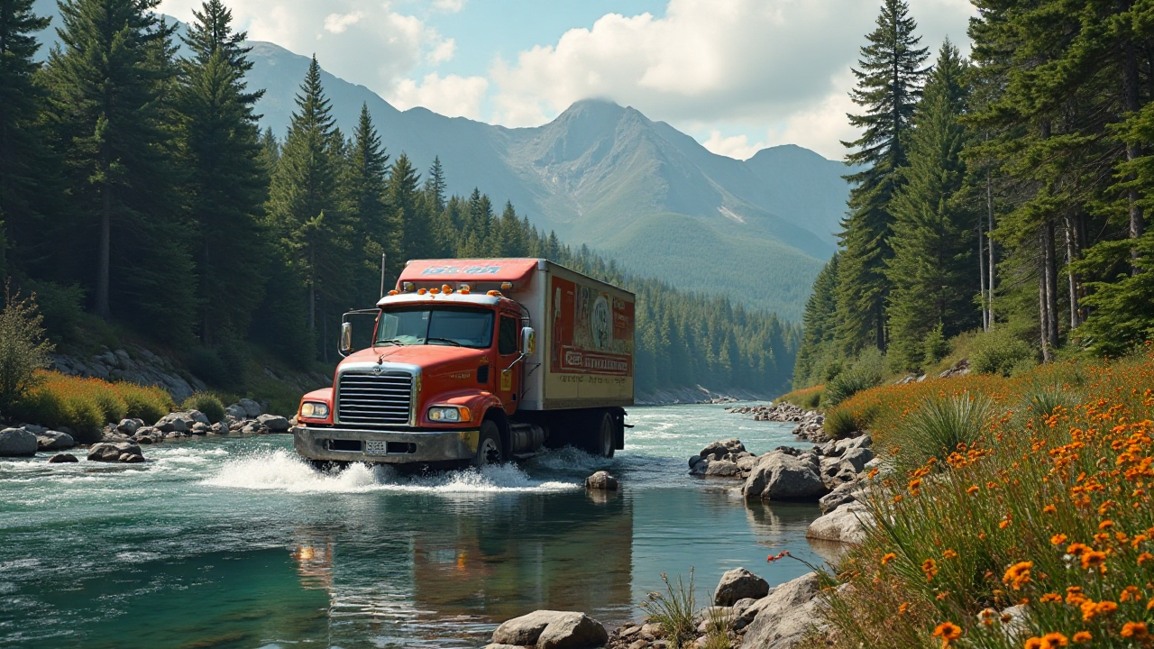 The Majestic Cape Cod Express Truck at the Mountain Stream
