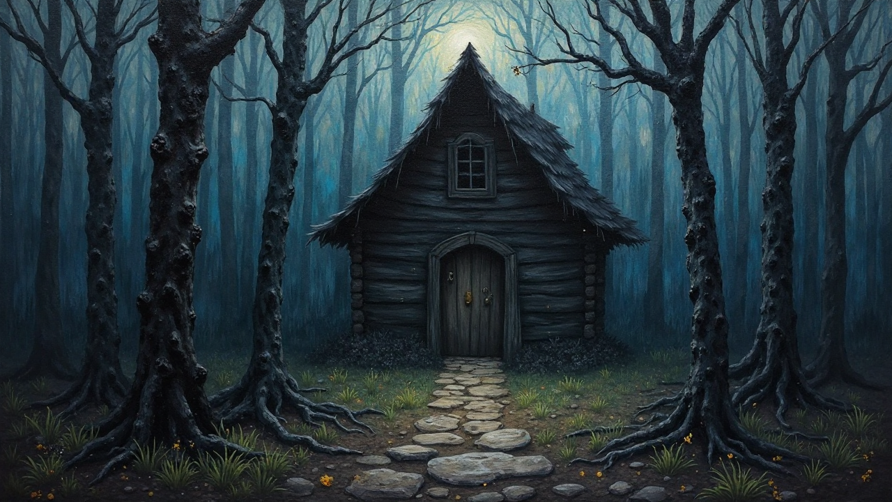 Mysterious Dark Doorway to a Witches Hut