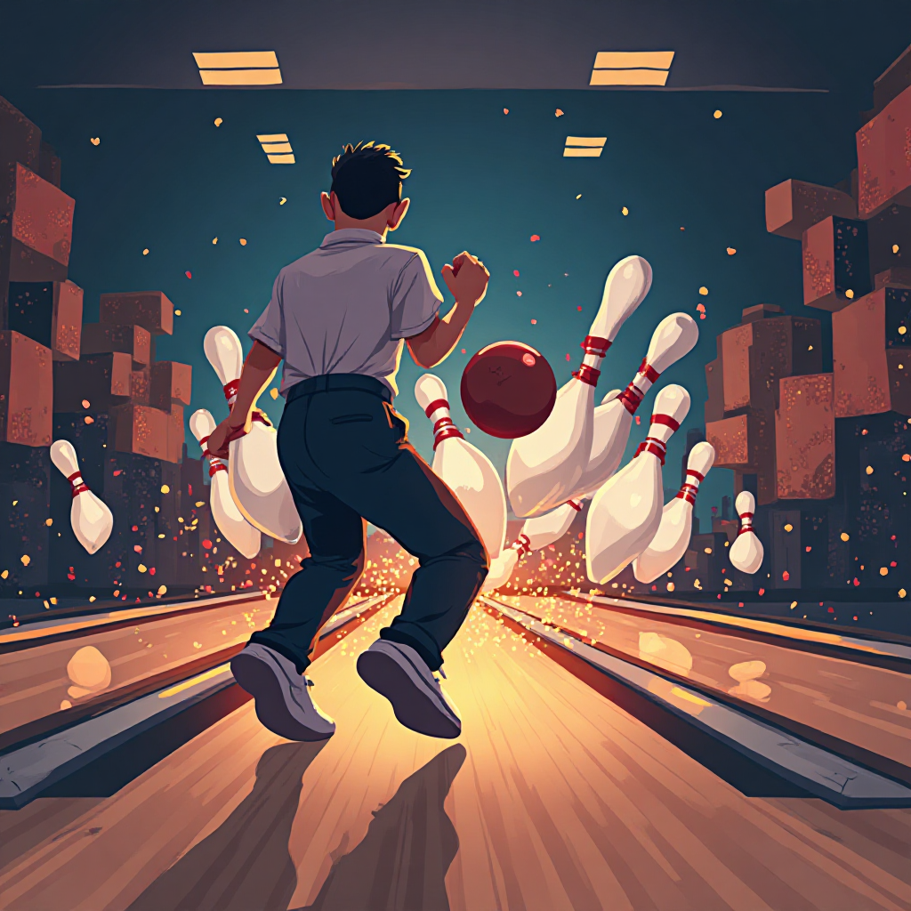 Amazing Bowling Strike Animation GIF Collection