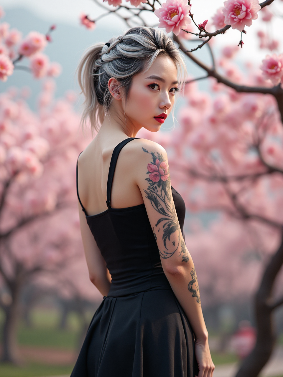 Stunning Hyperrealistic Portrait of a Korean Kpop Idol in Cherry ...