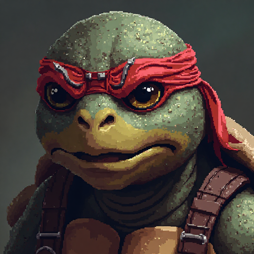 Facial Portrait of a Tortle from DnD in a Mask