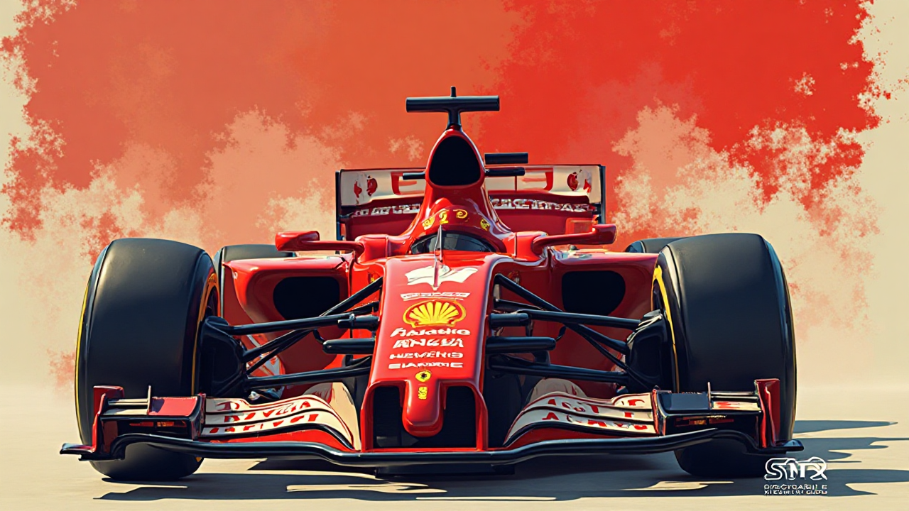 Stunning F1 Poster Showcasing Iconic Ferrari Design