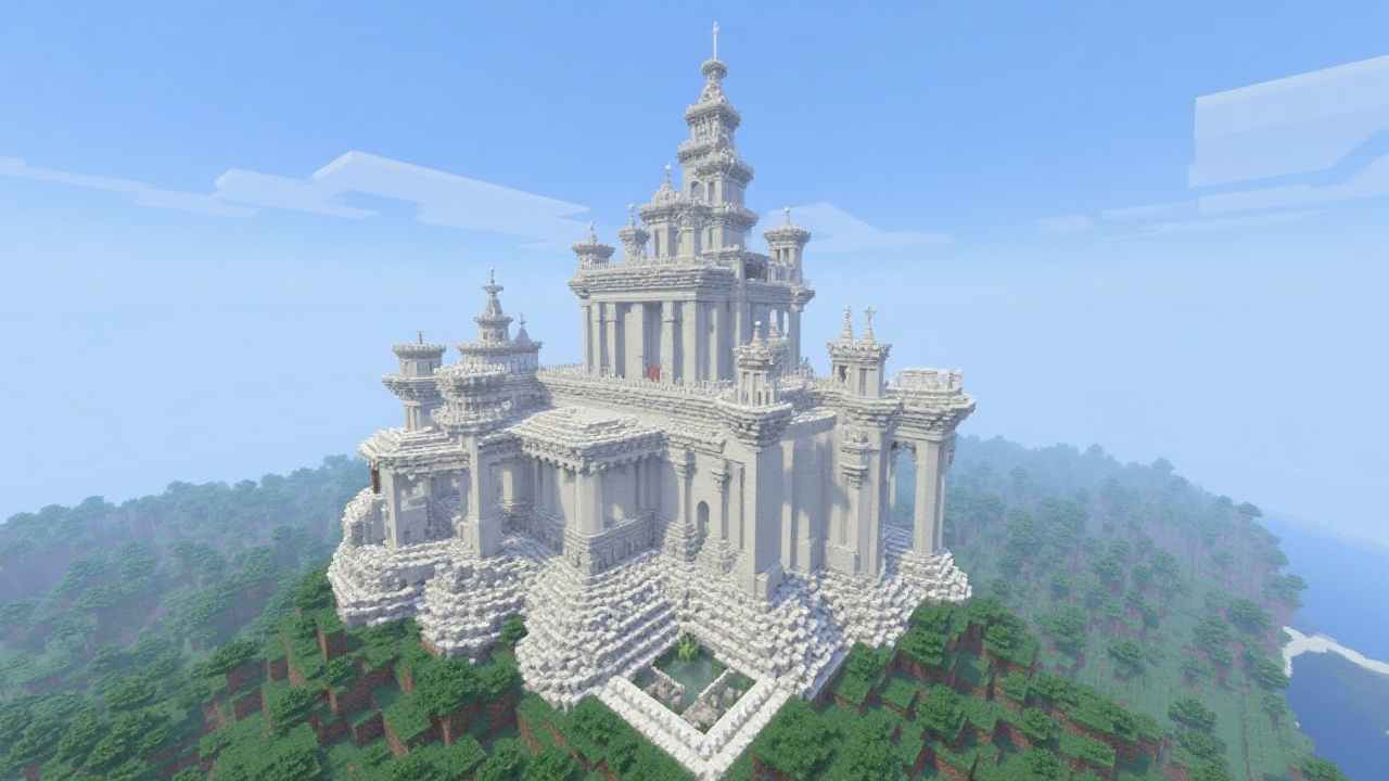 Building a Stunning White Castle in Minecraft